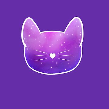 "Kitty Purple Galaxy" Sticker for Sale by Saramation | Redbubble