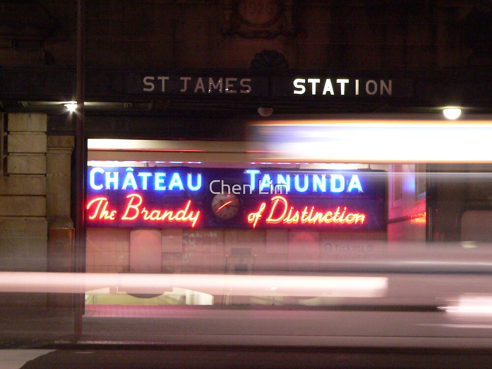 "Chateau Tanunda sign, St James station" by Chen Lim | Redbubble