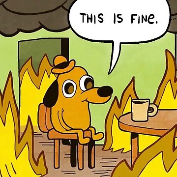 "This is Fine Funny Meme" Sticker for Sale by RetroNova | Redbubble