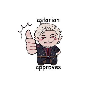 "Astarion Approves" Sticker for Sale by n3ptily | Redbubble