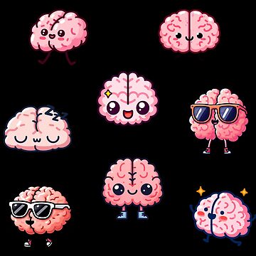 "Pack of Cute Kawaii Brains Neurology MRI" Sticker for Sale by Nice ...