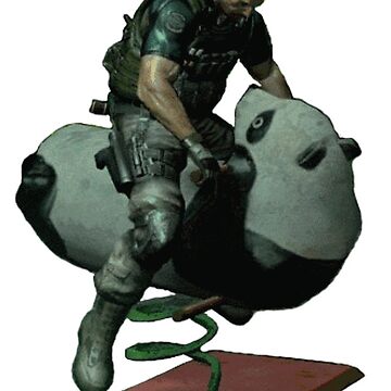 "Chris Redfield on a panda" Sticker for Sale by sheilainhr | Redbubble