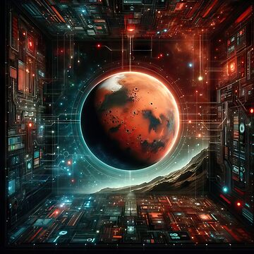 "Mission to Mars in a Cyber Matrix" Sticker for Sale by MagicStrawberry ...