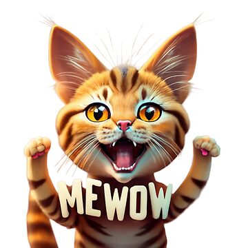 "MeWow!!, Kitten" Sticker for Sale by RiffRaffGraffix | Redbubble