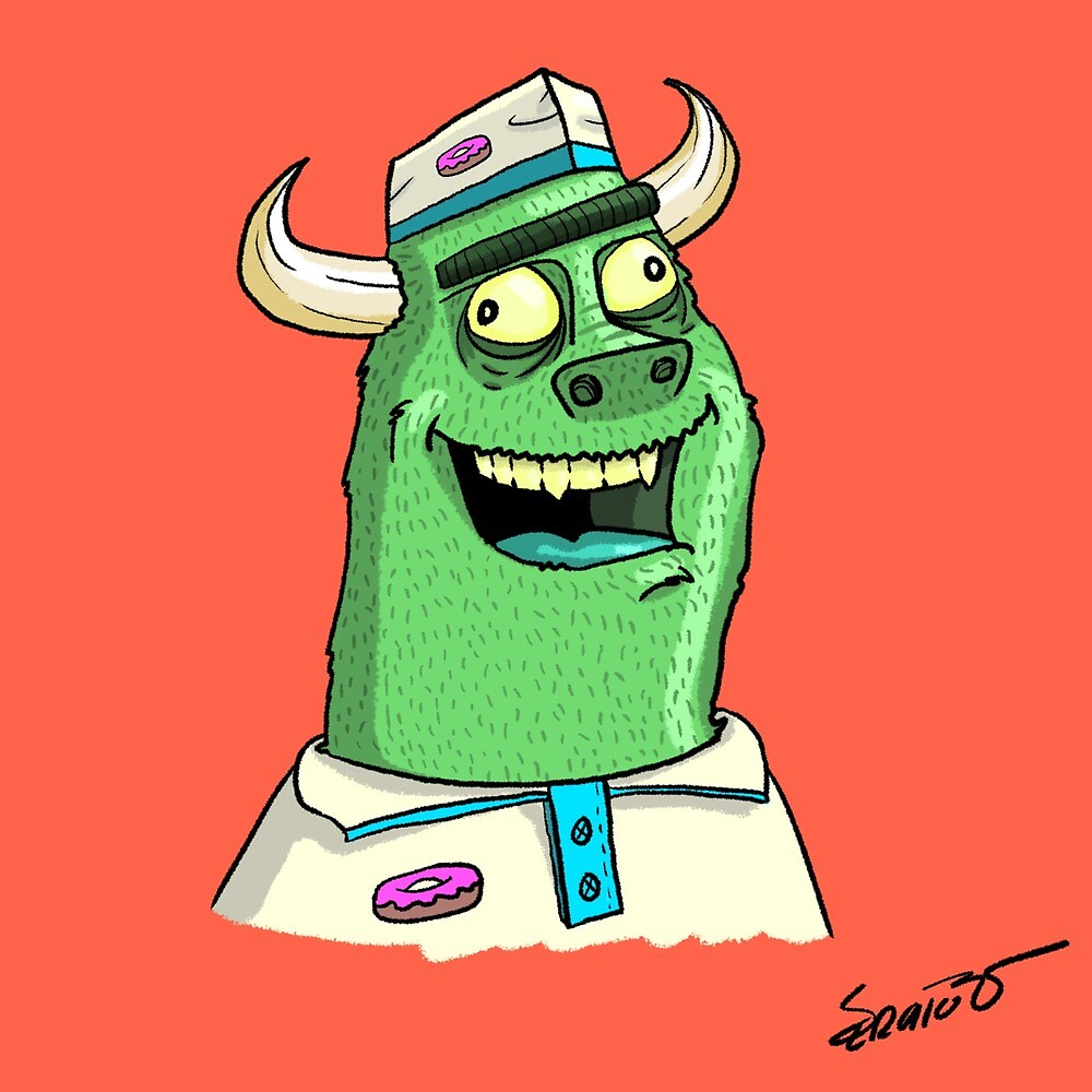 "Donut Monster Cartoon" by murrish | Redbubble