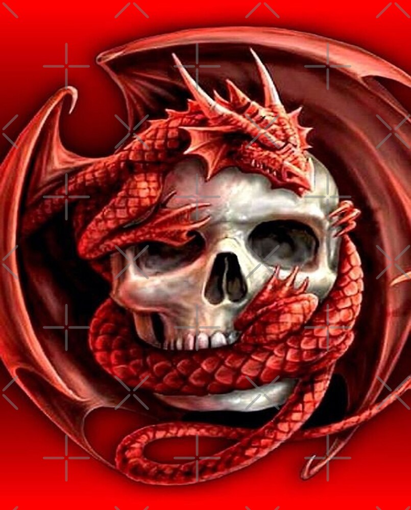 "Red Glow Skull Red Dragon" by leen12 | Redbubble