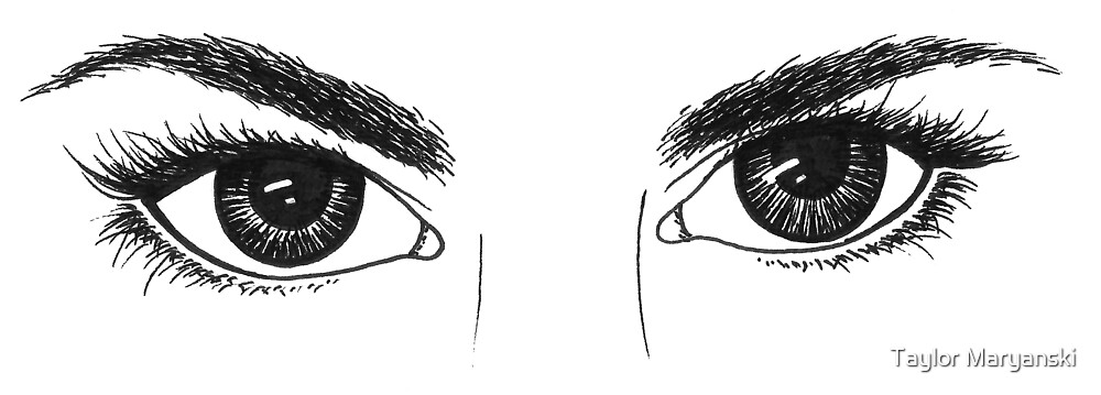 "Fierce Eyes Drawing" by Taylor Maryanski | Redbubble