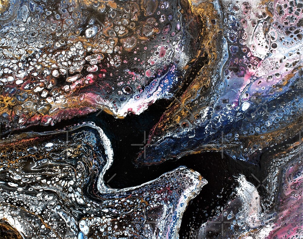Abstract Fluid Art Negative Space By Chwebbart Redbubble