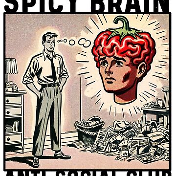 "Spicy Brain Social Club" Sticker for Sale by A Small Spark | Redbubble