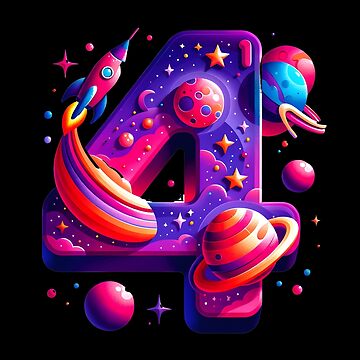"Number 4" Sticker for Sale by pawipat | Redbubble