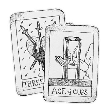 "Tarot Cards Fine Line" Sticker for Sale by aartbylilli | Redbubble