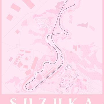 "Suzuka Circuit, Japan | Pink Pastel Track Map | Formula 1 Track Map ...
