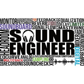 "Sound Engineer Text Design" Sticker for Sale by FlashMacDesign | Redbubble