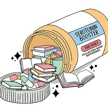 "Serotonin Booster Books Reading Aesthetic" Sticker for Sale by ...