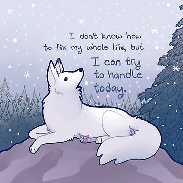 ""I Can Try to Handle Today" Snowfall Wolf" Throw Pillow for Sale by ...