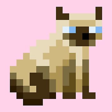 "Siamese Cat Pixel Art" Sticker for Sale by XE3EP-Pixel-Art | Redbubble