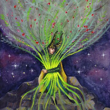 "Loki embracing the Multiverse tree" Sticker for Sale by SandRougelune ...