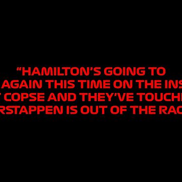 "Silverstone 2021 First lap Verstappen Crash Commentary" Sticker for ...