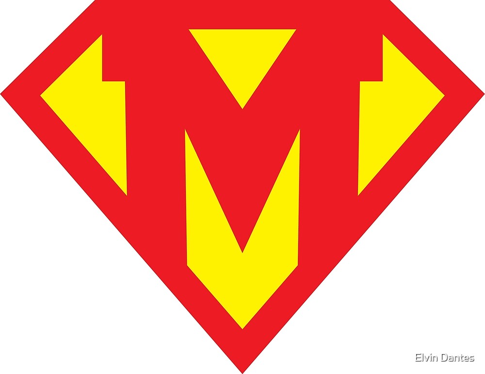 "Letter M Superhero Symbol" by Elvin Dantes | Redbubble
