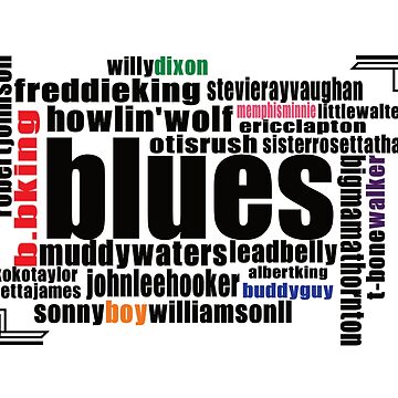 "Legendary Blues Musicians Text Design" Sticker for Sale by ...