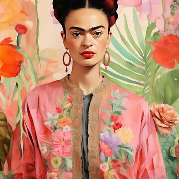 "Frida Kahlo picture pink" Sticker by ArtHouseNiklas | Redbubble