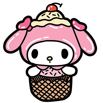 "My Melody Ice Cream Plush" Sticker for Sale by Alyssa Slusher | Redbubble