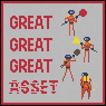 "Lethal Company cross stitch pattern Great Great Asset" Sticker for ...