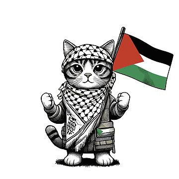 "Palestine Cat" Sticker for Sale by Riv9 | Redbubble