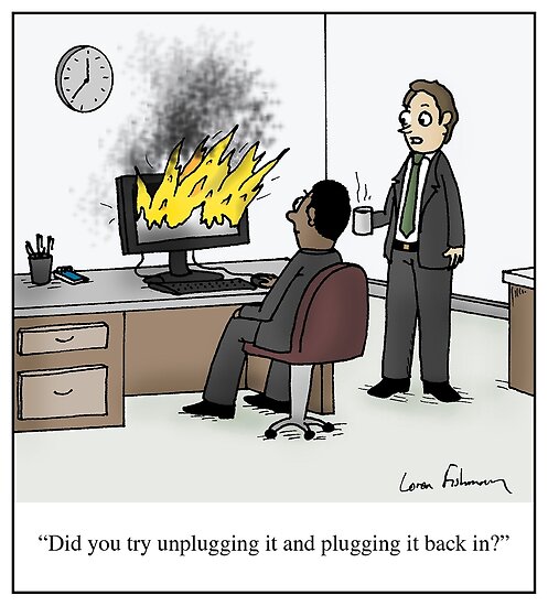 "Tech Support Cartoon" Posters by HumoresqueToons | Redbubble