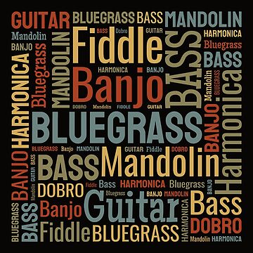"Bluegrass Word Collage" Sticker for Sale by PropellerCap | Redbubble