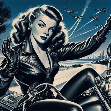 "Vintage Motorcycle Pin Up" Poster for Sale by PulpVintage | Redbubble