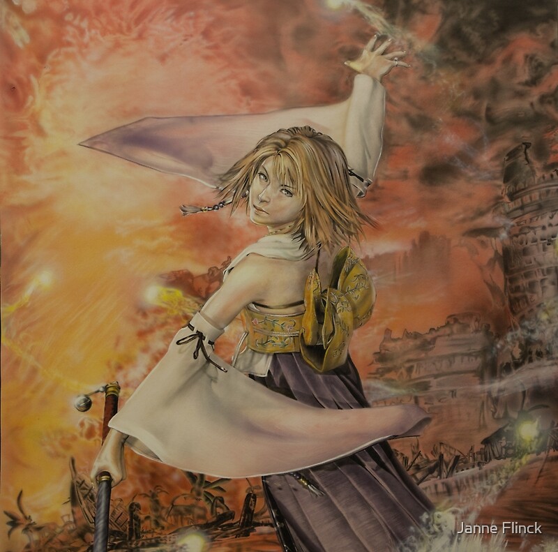 "Airbrush Portrait - Yuna from Final Fantasy X" by Janne Flinck | Redbubble