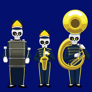 "Skeleton Marching Band Characters" Sticker for Sale by SUPERHERON ...