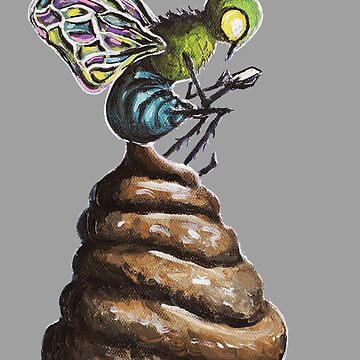 "Fly sitting on a poo" Essential T-Shirt for Sale by Sulaart | Redbubble