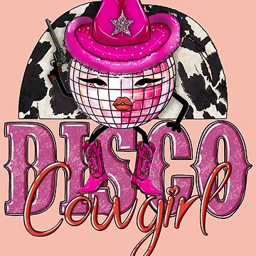 "Disco Cowgirl With Cowhide ,Pink Cowboy Boots,Cowboy Hat, Cowboy ...