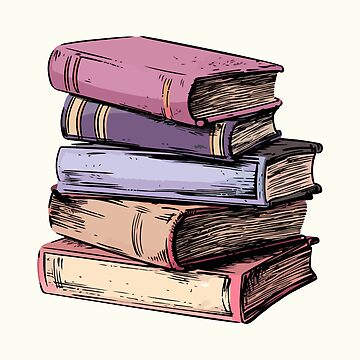 "Pink-Purple Book Stack" Sticker for Sale by lollydesigned | Redbubble