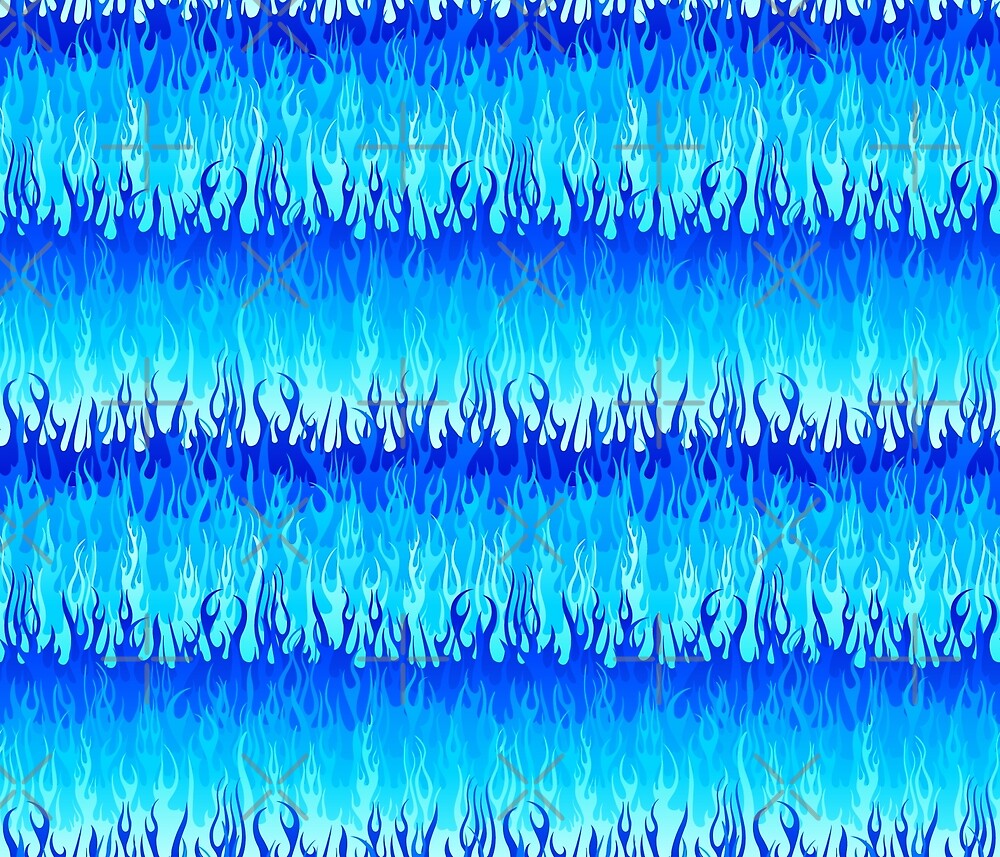 "Blue Hot Rod Flames " by WickedRefined - Nicole Demereckis | Redbubble