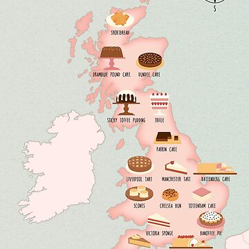 "Illustrated map of British bakery" Sticker for Sale by ymkesinfogr ...