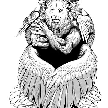 "Dungeon Meshi Winged Lion" Sticker for Sale by cow-goes-moo | Redbubble