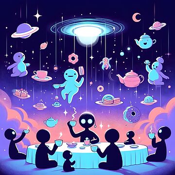 "Interdimensional Tea Party" Sticker for Sale by omerfdln34 | Redbubble