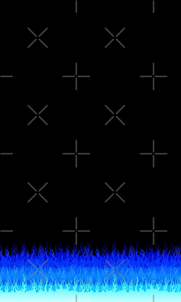 "Blue Hot Rod Flames - Black Background" by WickedRefined - Nicole ...