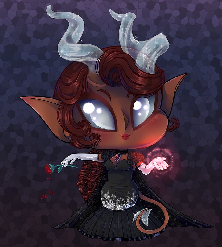 "Chibi Tiefling Princess" by GreenTeaDeer | Redbubble
