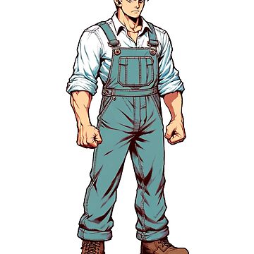 "Construction Worker Fighter for Fantasy Fighting Game" Sticker for ...