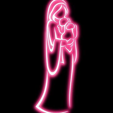 "Pink Neon Virgin Mary" Sticker for Sale by lachataigne | Redbubble