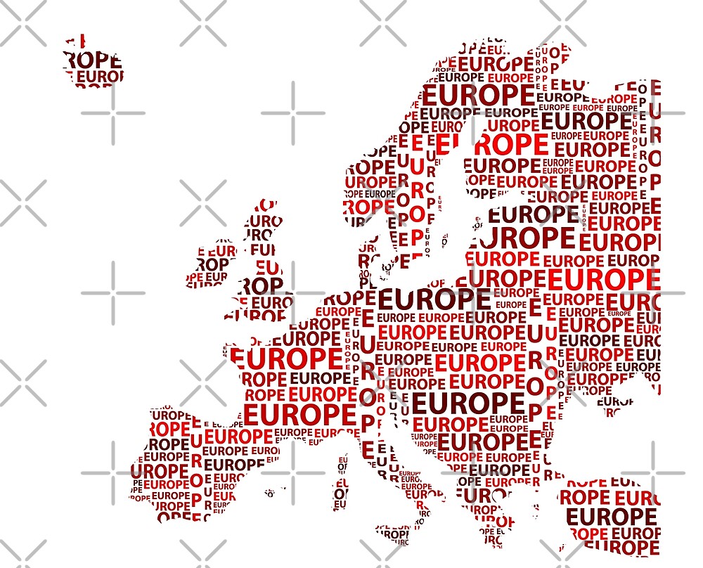 "Map of continent Europe - red illustration" by Danler | Redbubble