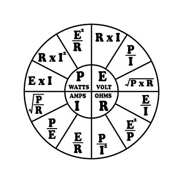 "Ohms Wheel Electrician Math formulas - Ohms Law" Sticker for Sale by ...