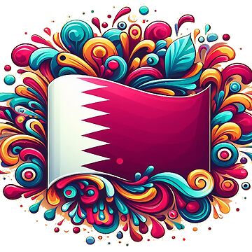 "Qatari Pride: Flag Elegance" Sticker for Sale by maheart83 | Redbubble
