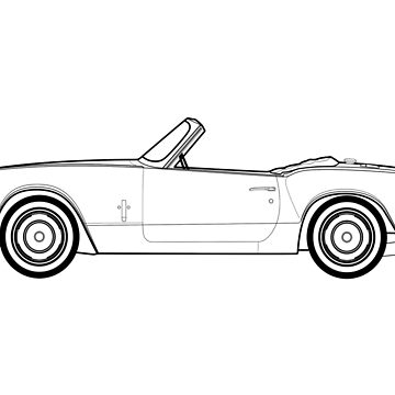 "Triumph Spitfire mk3 Classic Car Outline Drawing" Zipper Pouch for ...