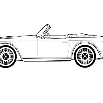 "Triumph TR6 Classic Car Outline Artwork " Pin for Sale by ...