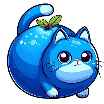 "Kitty & Blueberry Cute Cat" Sticker for Sale by Delidream | Redbubble